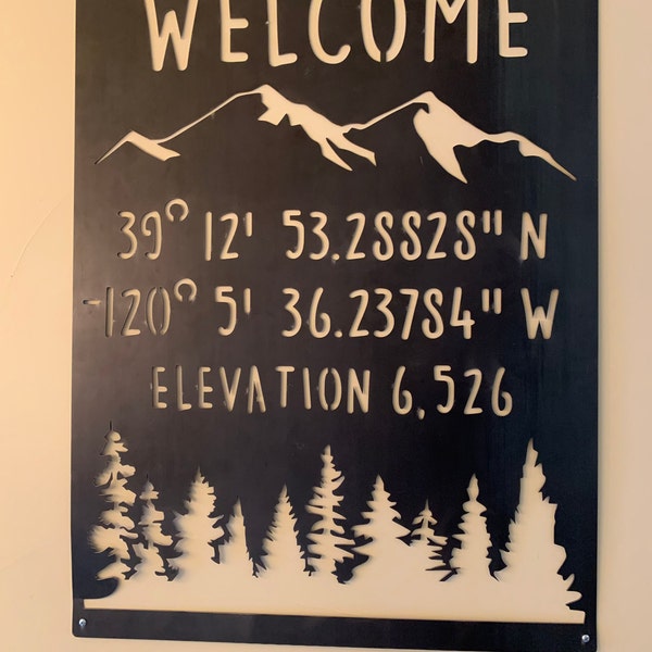 Mountain Coordinates & Elevation Sign - Custom Coordinates Sign ...