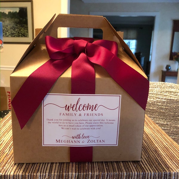 Wedding Welcome Boxes With Personalized Welcome Note - Hotel Welcome ...