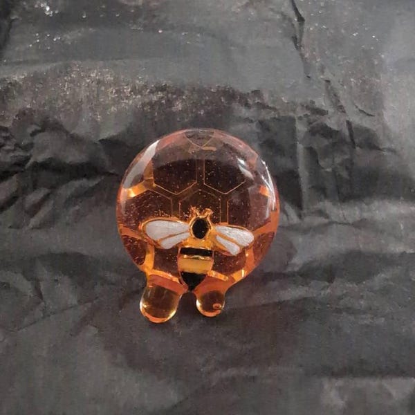 Honey Bee Plugs 19mm-25mm With Bee's Honeycombs, Dripping Honey, Pair ...