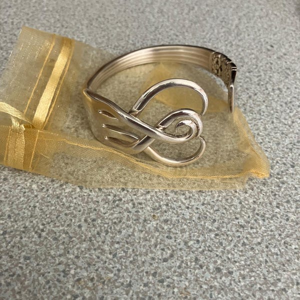 Vintage Silver Plated Fork Bracelet Bangle Handmade Jewellery Cutlery ...