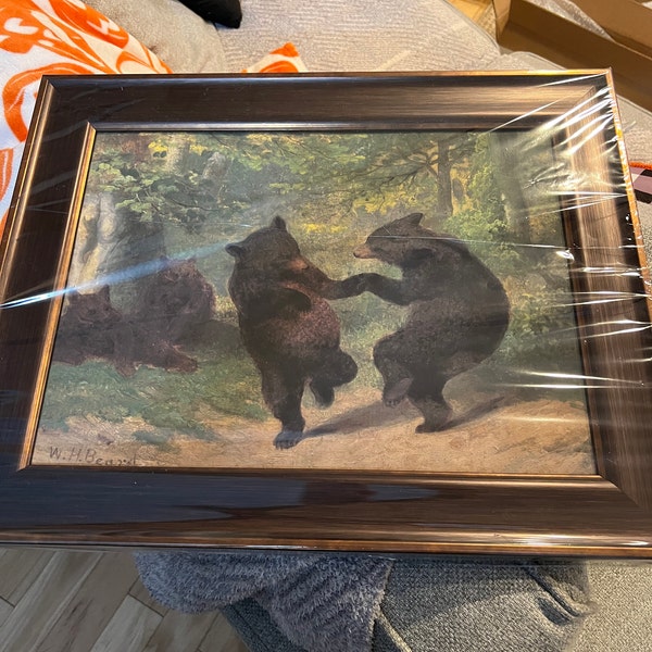 William Beard 'dancing Bears' Bronze-framed Canvas Wall Art (16 in X 20 ...