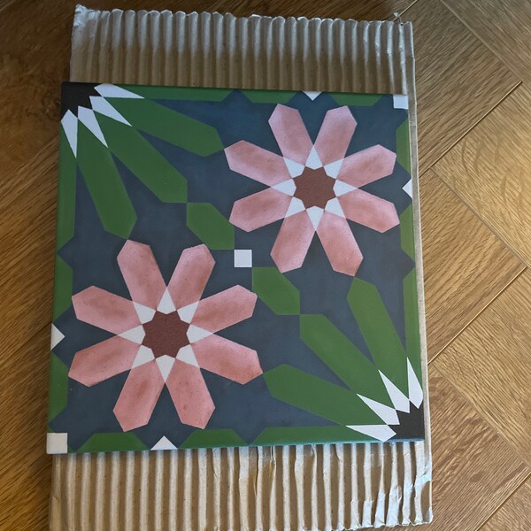 Full Tile Sample: Fizaan Autumn Moroccan Patterned Wall & Floor Tiles ...