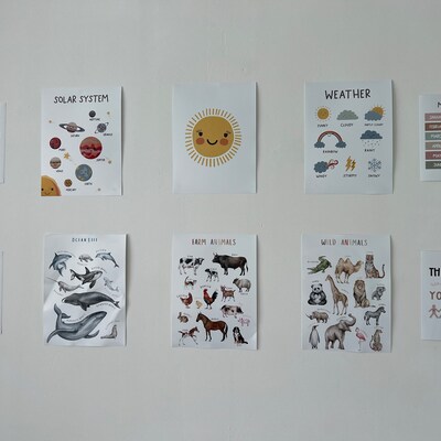 Set of 3 Educational Posters Animal Posters Classroom Decor Montessori ...