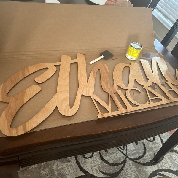 Custom Two Line Sign, First Middle Name, Stacked Acrylic Sign, Large ...