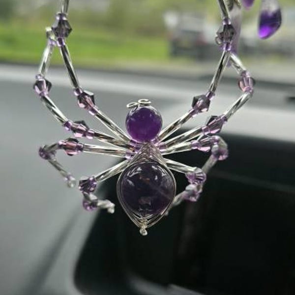 Amethyst Spider - Gemstone Spider Looking for a Home - Beads and Wire ...