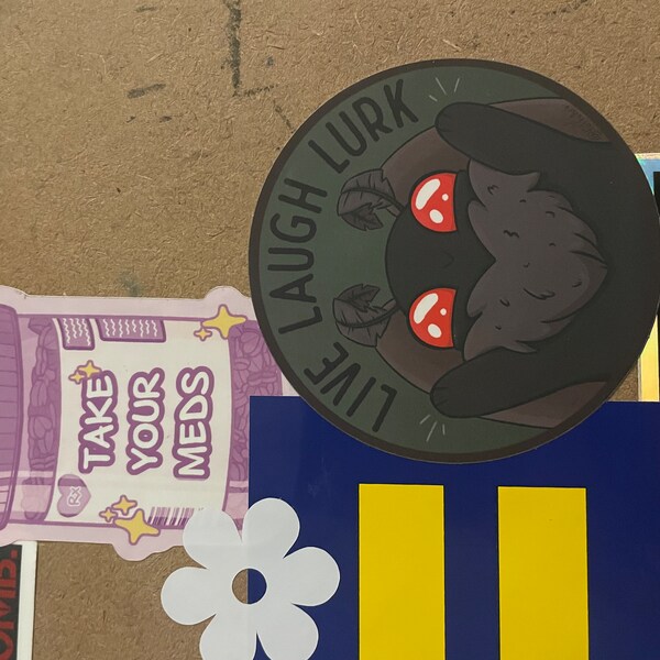 Mothman Sticker || Live Laugh Lurk - Boba Mothman Series || Cute Baby Cryptid - Etsy