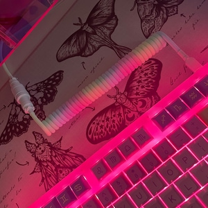 Rainbow Coiled Cable Mechanical Keyboard Coiled Cable Custom - Etsy