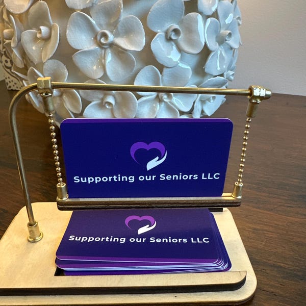 White Business Card Stand, Business Card Holder for Desk, Business Card ...