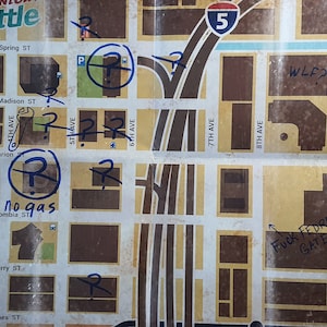 Ellie's SEATTLE MAP the Last of Us Part II, High Quality Fanmade - Etsy