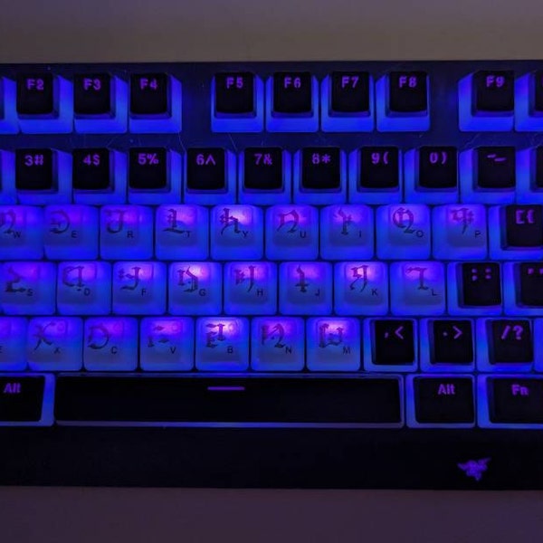 Teyvat Alphabet Keycap Set - Etsy