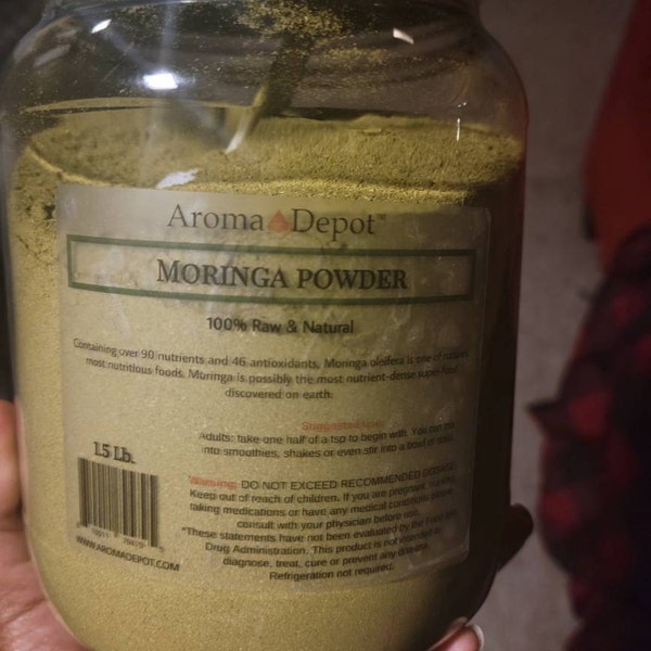 Moringa Powder 1.5 Lb. JAR Oleifera Leaf 100% NATURAL Tree Plant Ground ...