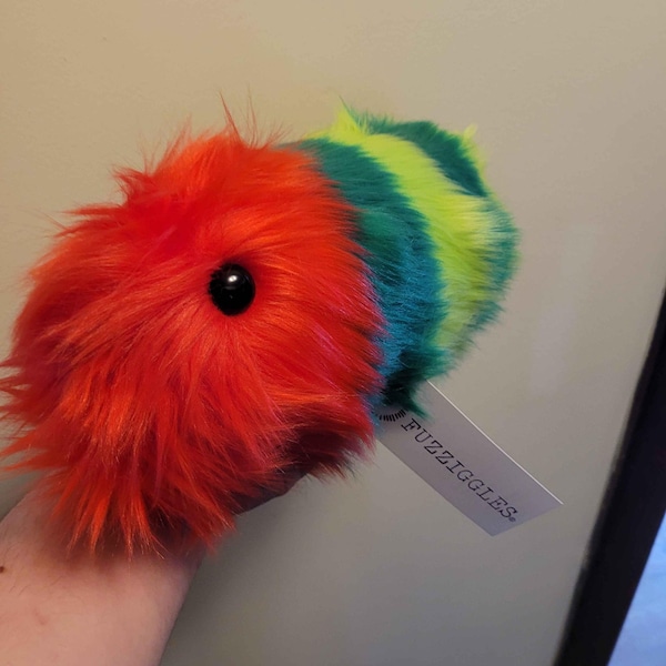 Cute Pink Fluffy Plush Toy Caterpillar Suzie the Pink Striped Snuggle ...