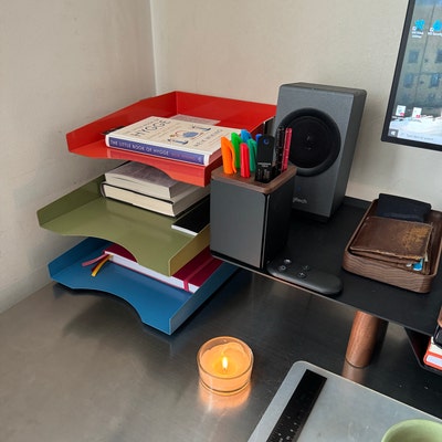 Vintage Metal File Rack 1970s 80s Wood Look Office Organizer Divider - Etsy