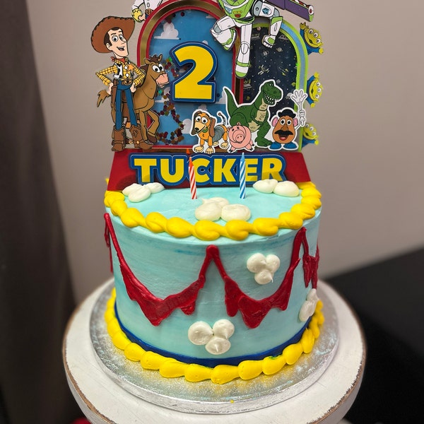 Toy Story Shaker Cake Topper, Woody & Buzz Cake Topper, Toy Story ...