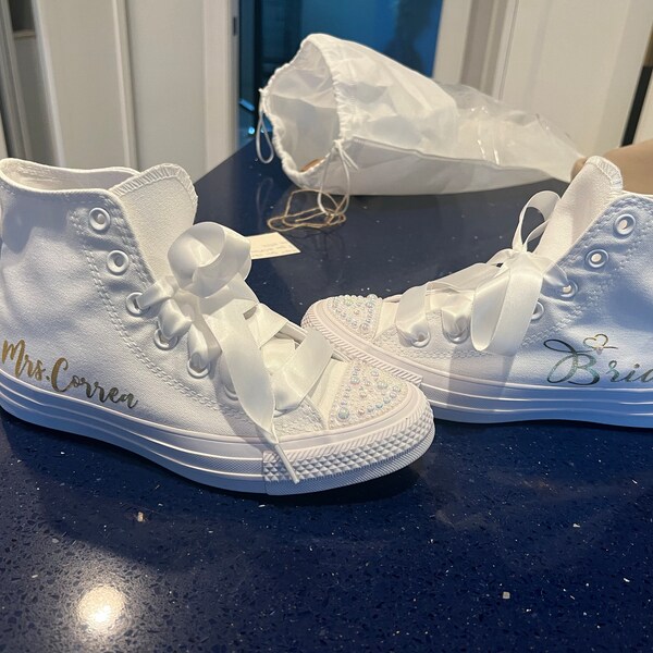 Bride Converse Shoes/converse Shoes/custom Wedding Shoes/ Wedding Gifts ...