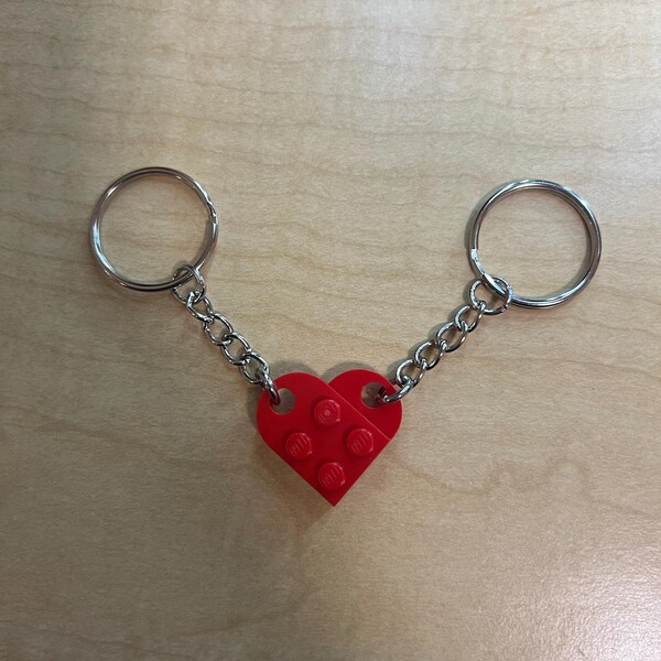Heart Keychain Set - Made With Authentic LEGO® Bricks, Matching ...
