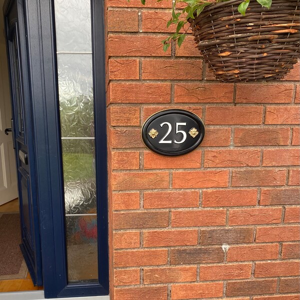 Square Solid Cast Resin House Number Sign Various Colours Available ...
