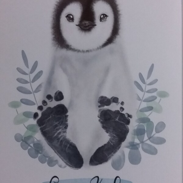 Baby’s First Footprint Pencil Duckling Print, Footprint Art ...