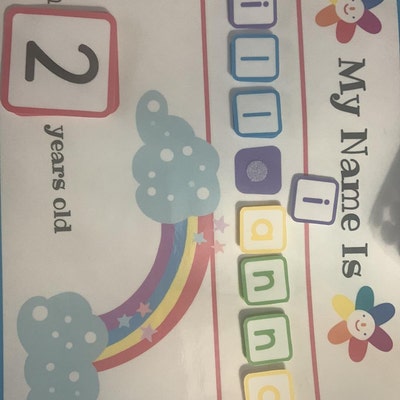 Toddler Busy Book Name Page, Name Building Activity, Montessorri ...