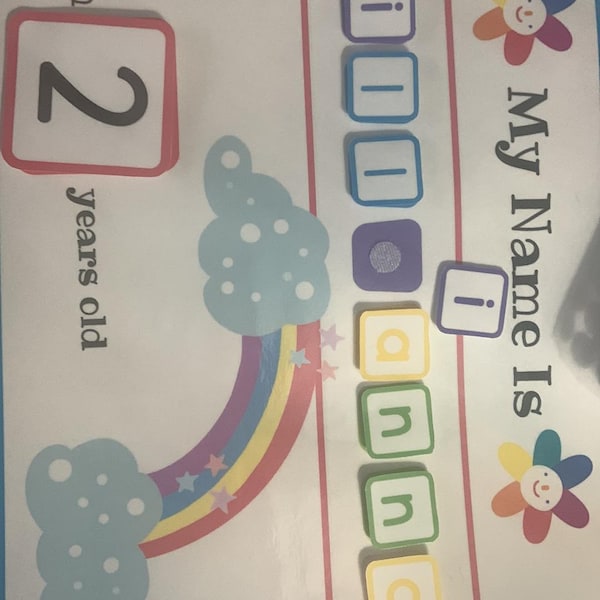 Toddler Busy Book Name Page, Name Building Activity, Montessorri ...