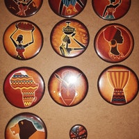 Africa Theme Pins 10 Pack African Buttons, 1 or 1.5 or 2.25 Pinback ...