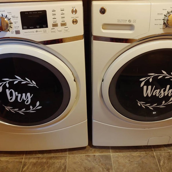 Wash and Dry Vinyl Decal Set: Laundry Room Decor - Etsy