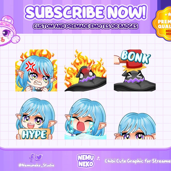 6x Custom Emotes, Emojis, Sub Emotes for Twitch, Youtube, Disocrd or ...