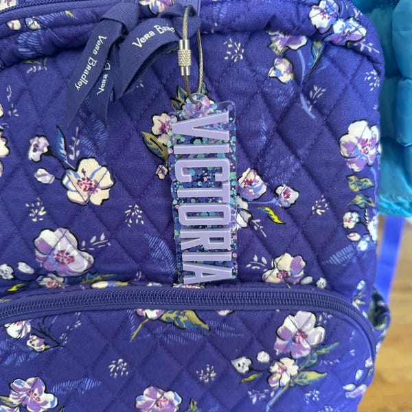 Name Keychain Backpack Name Tags Diaper Bag Tag Personalized Name Plate ...