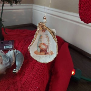 Sea Turtle Shell Ornament. Turtle Christmas Ornament. Oyster Shell ...