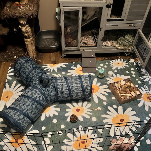 Rabbit Mat, Pet Playpen Floor Mat Rug Playmat for Rabbits, Cats, Dogs ...