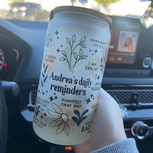 Custom Name Daily Reminders Glass Tumbler Mental Health Tumbler Daily ...