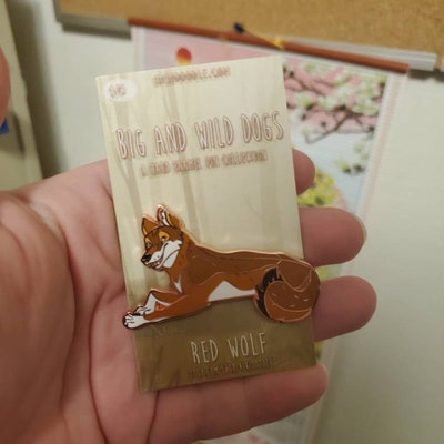 Big and Wild Dogs: Red Wolf Rose Gold Hard Enamel Pin 1.75 - Etsy