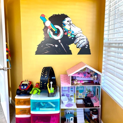 Monkey Decal Graffiti Style Gaming Playroom Graffiti Wall Sticker ...