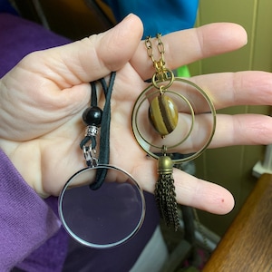 Magnifying Necklace, Healing Gem Stone, Monocle Necklace, Loupe ...