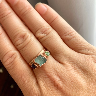 Black LAVA and Solid Gold Ring Icelandic Basalt Ring - Etsy Canada