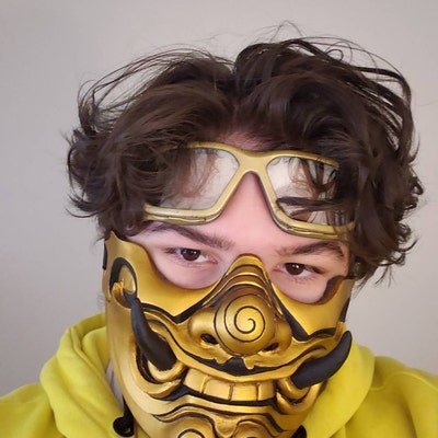 Half Face Airsoft Paintball Mask BB Gun, Warrior Evil Demon Devil Oni ...