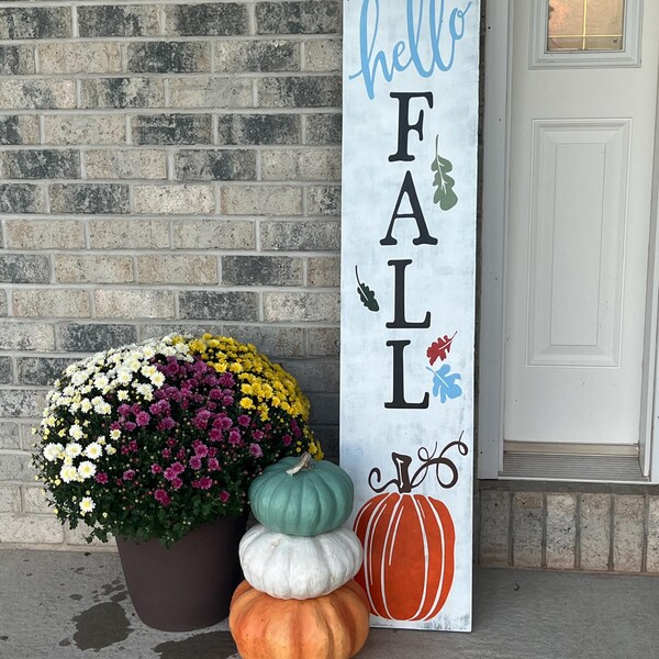Welcome Porch Sign. Porch Leaner With Flowers. Tall Porch Sign. Country ...