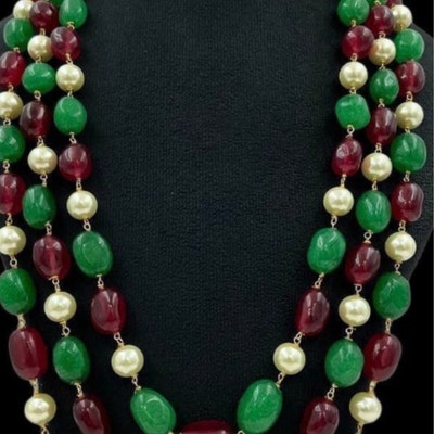 Navy Blue Mala, Antique Mala, Jaipuri Mala Set, Mala Set, Traditional ...