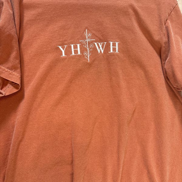 YHWH Embroidered Fall Shirt Christian Cross Floral Cross Yahweh Autumn ...