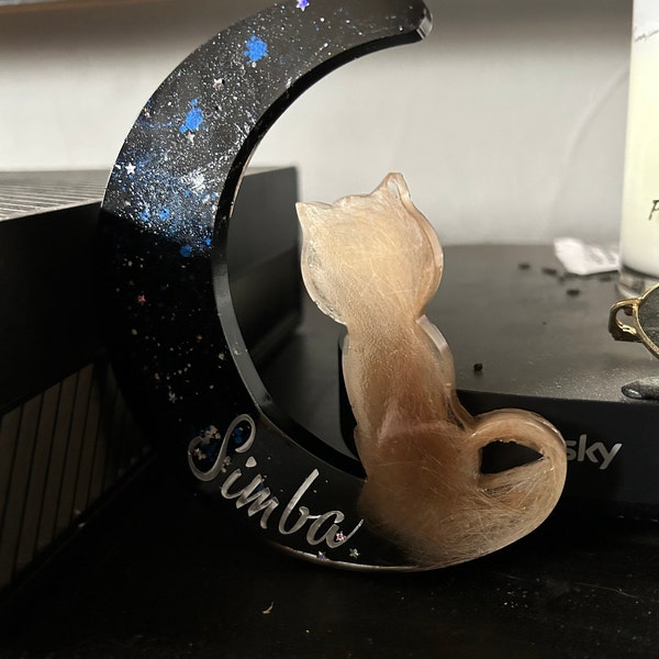 CAT MEMORIAL KEEPSAKE// Eco Resin Cat Ash and Fur Memorial, Night Sky ...