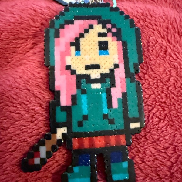 Silksong Sherma / Hornet Keychain - Handmade Perler Bead Pixel Art ...