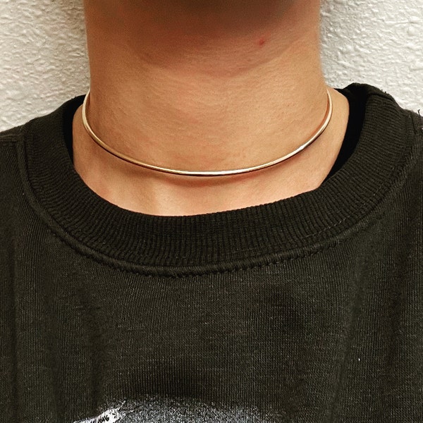 14k Gold Filled Neck Cuff, Gold Filled Neck Collar, Open Neck Choker ...