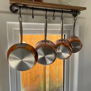 Industrial Kitchen Pot Rack With Shelf - Etsy