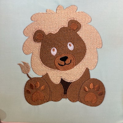 Cute Baby Lion Embroidery Design, Safari Embroidery Design, Animal ...