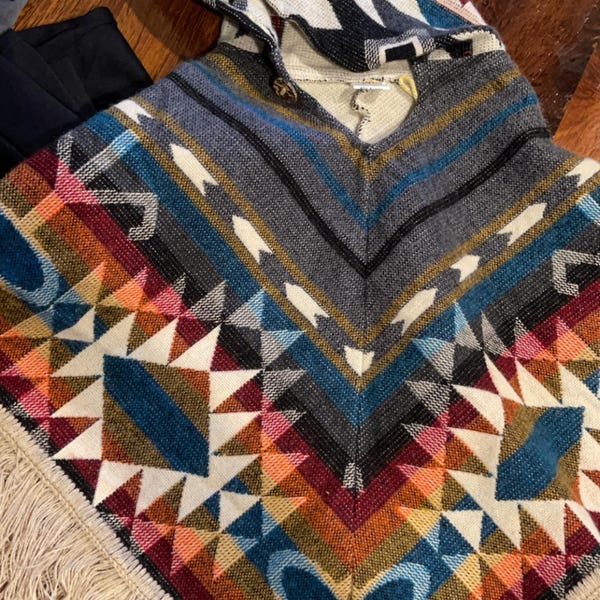 Southwest Style Alpaca Ruana, Poncho, Hooded Cape, Cloak, UNISEX ...
