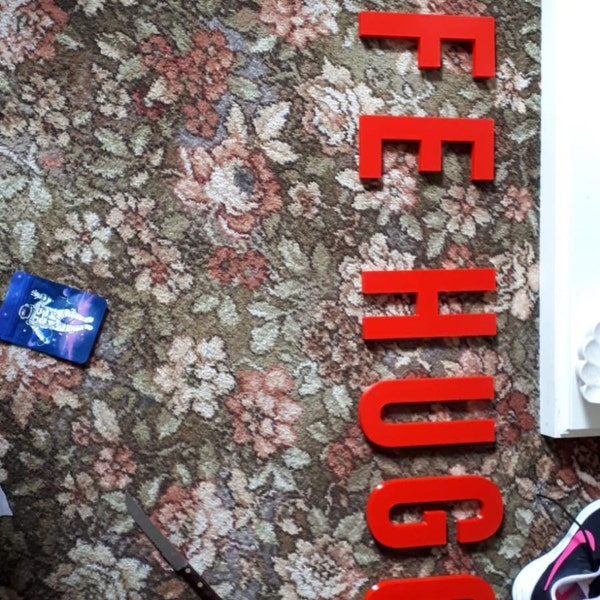 Totally Custom 3D Indoor Sign Letters stud Mount. 1/2 Inch Thick, Any ...