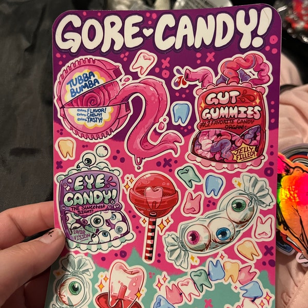 Gore Candy Waterproof Sticker Sheet! - Etsy