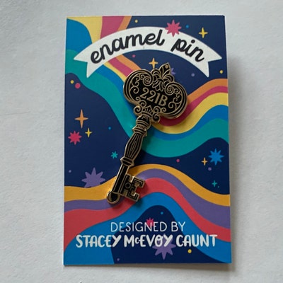 Sherlock Holmes Enamel Pin. 221b Baker Street Enamel Pin. Key Enamel ...