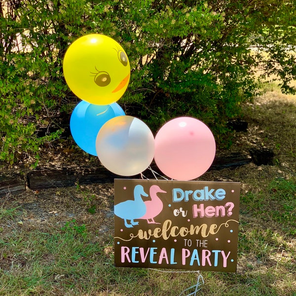 Drake or Hen Gender Reveal Sign, Drake Hen Reveal Welcome Sign, Hunting ...