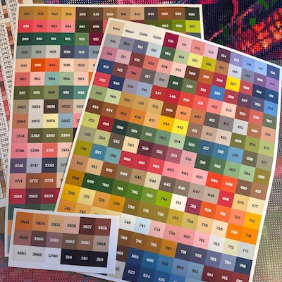 DMC Diamond Painting Labels, Color Coordinated DMC Stickers for Diamond ...